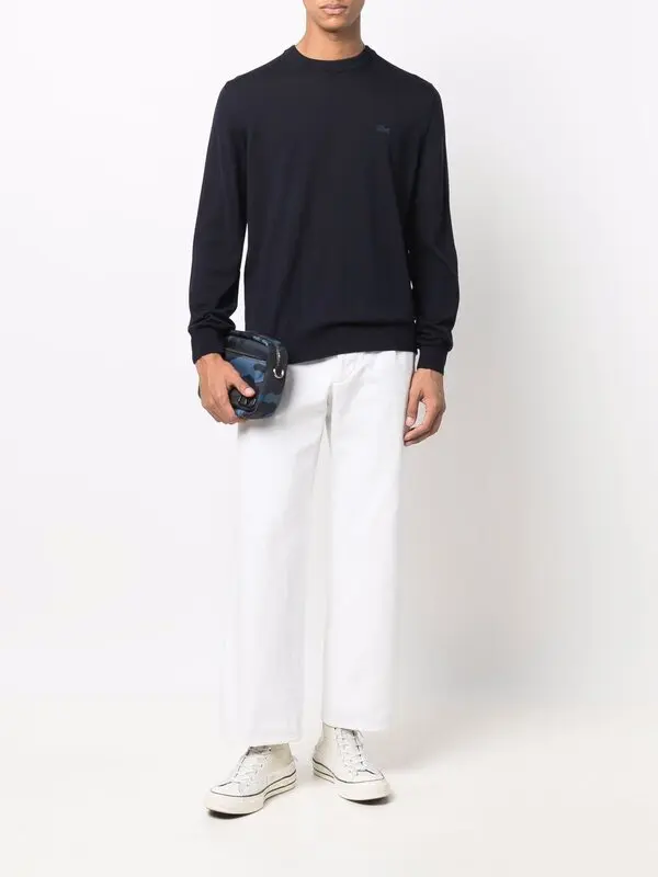 Lacoste Logo Embroidered Jumper - Blue