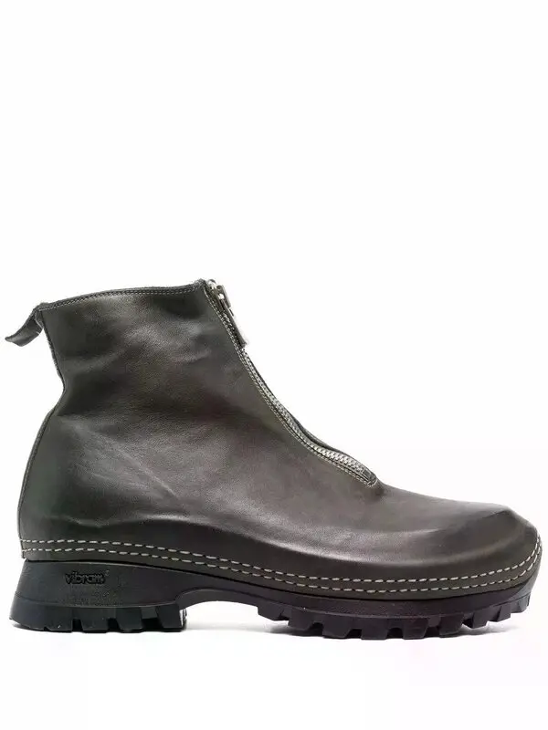 Guidi Zipped Leather Ankle Boots