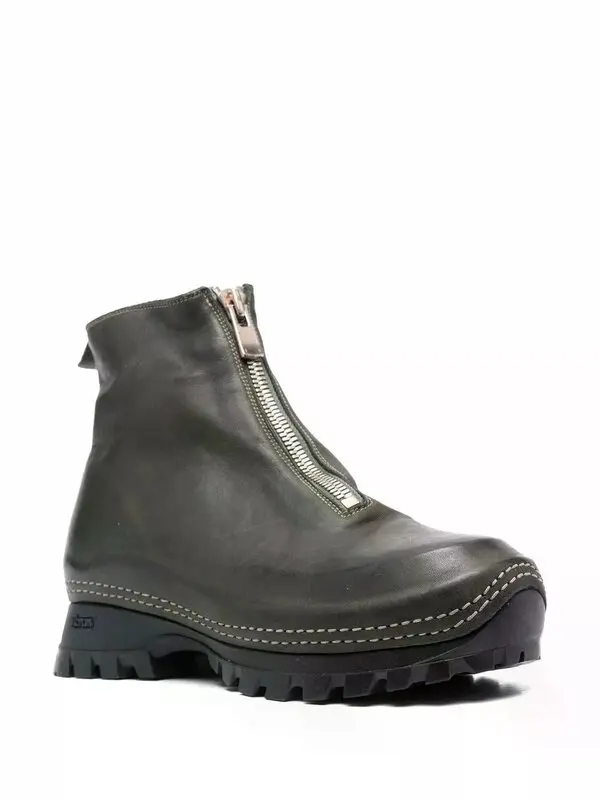Guidi Zipped Leather Ankle Boots