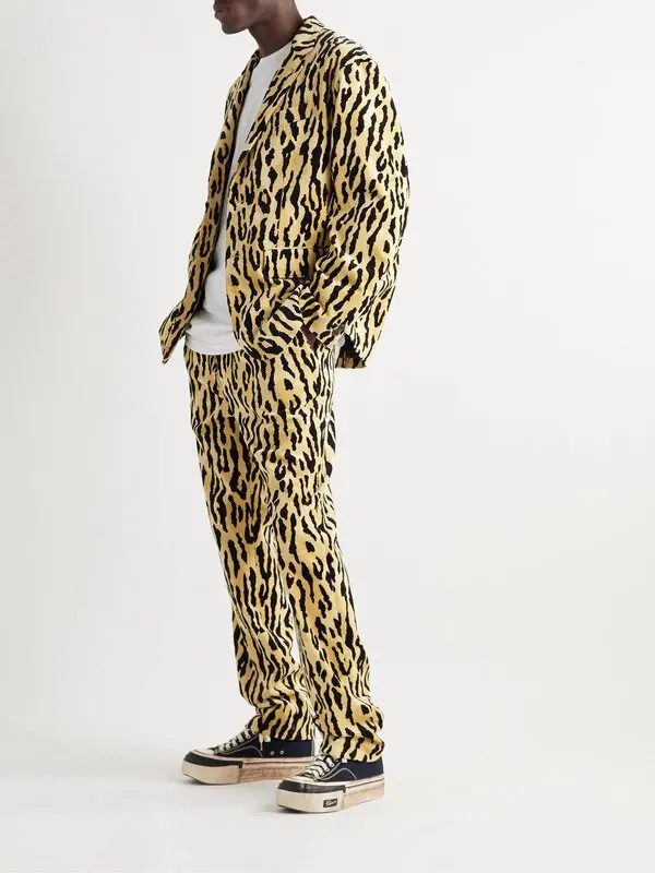 Wacko Maria Unstructured Leopard-Print Cotton-Corduroy Suit Jacket
