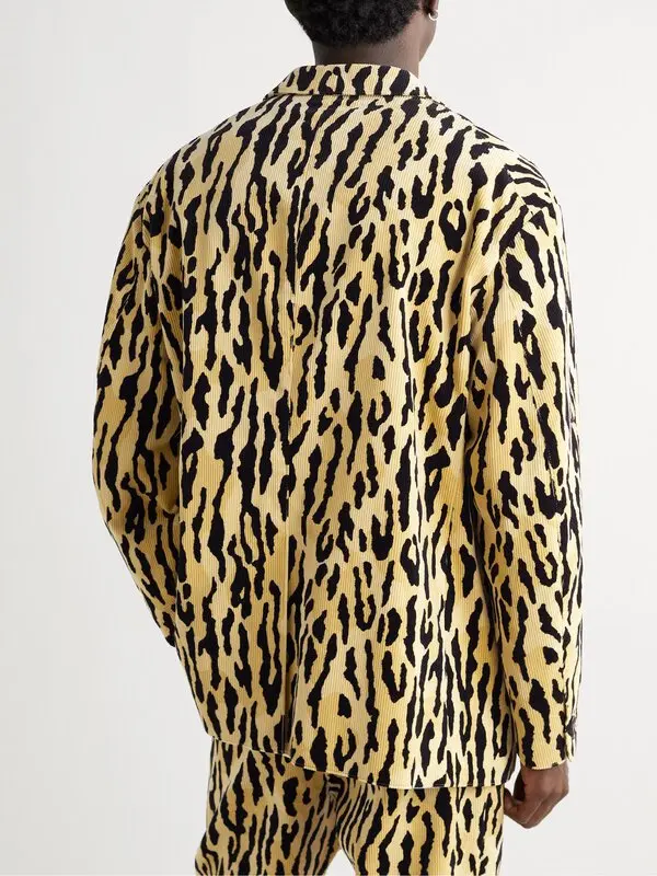 Wacko Maria Unstructured Leopard-Print Cotton-Corduroy Suit Jacket