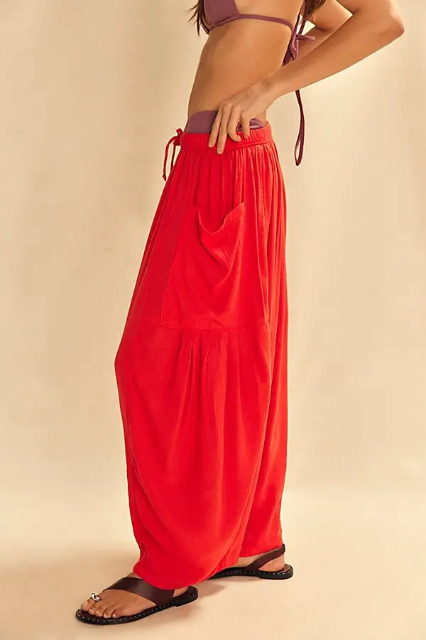 Free People Quinn Pants - Fiery Red