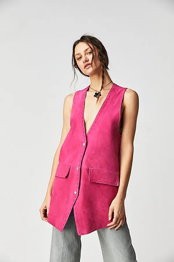 Free People Suede Low Rider Vest
