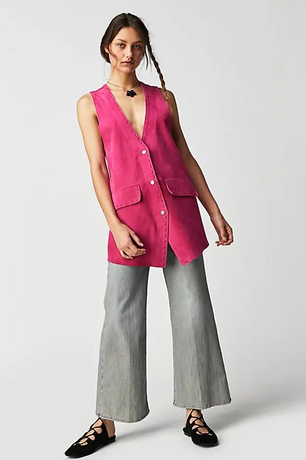 Free People Suede Low Rider Vest