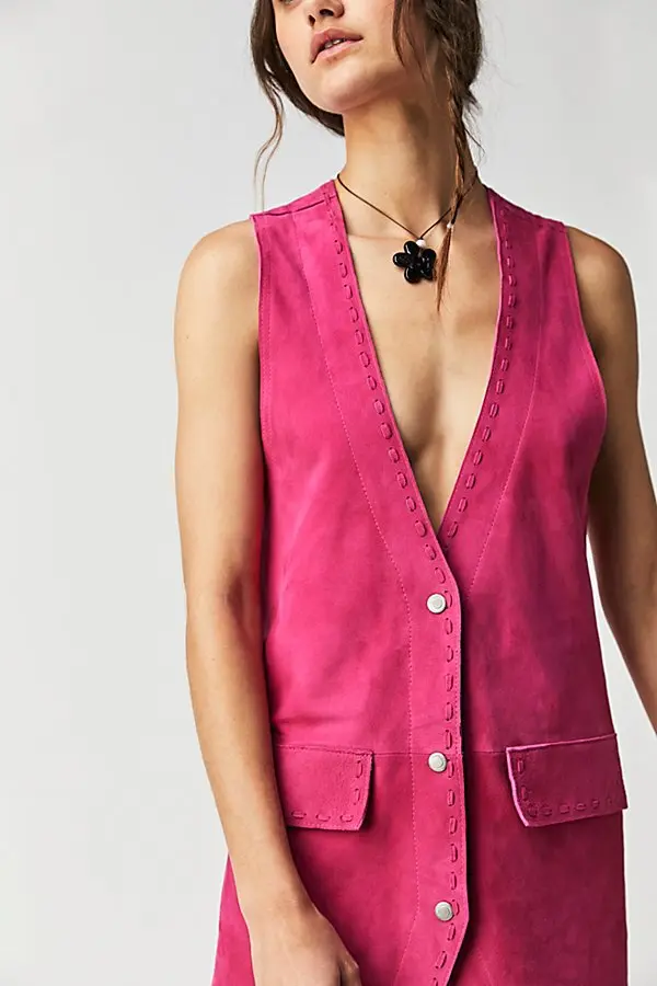 Free People Suede Low Rider Vest