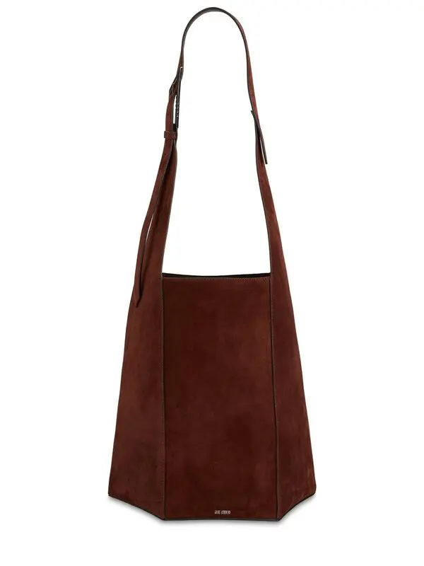 Attico Large 12 Pm Suede Shoulder Bag