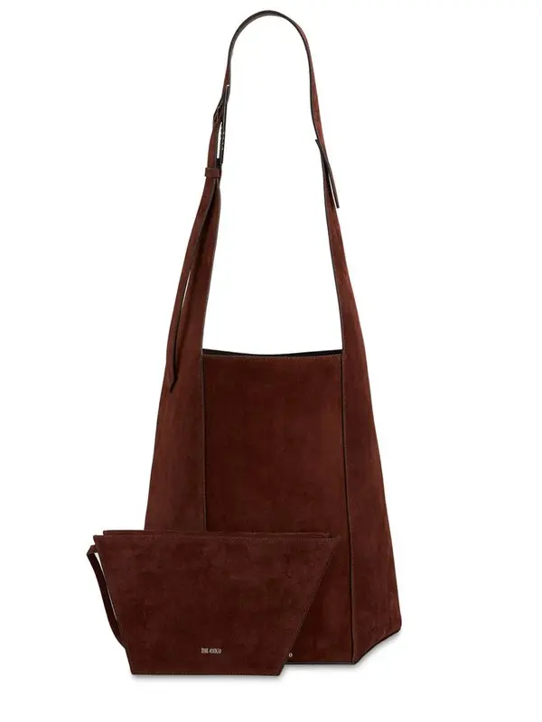 Attico Large 12 Pm Suede Shoulder Bag