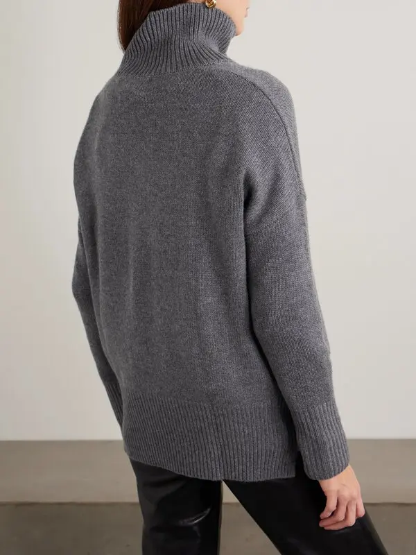 LISA YANG Heidi Cashmere Turtleneck Sweater - Gray