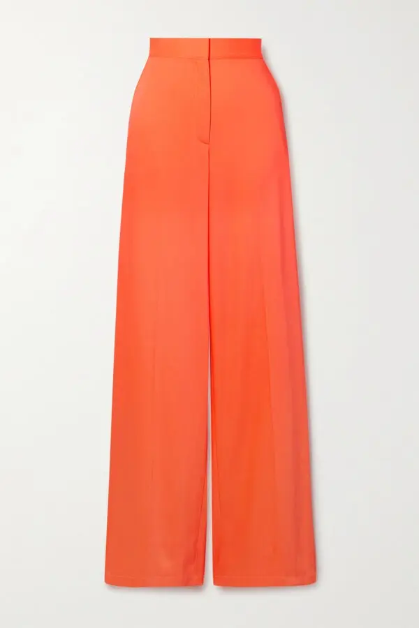 Christopher John Rogers Wide-leg Twill Pants - Orange