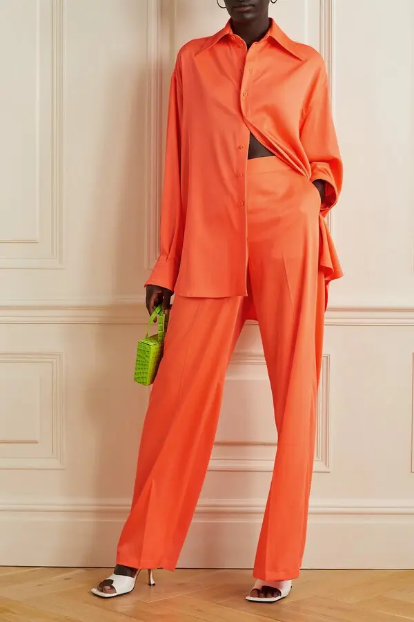 Christopher John Rogers Wide-leg Twill Pants