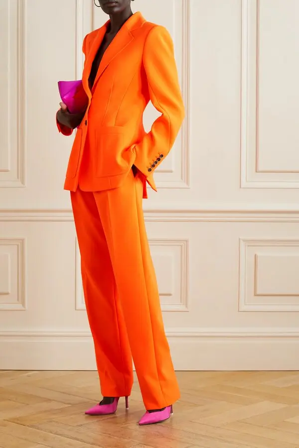 Christopher John Rogers Pleated Crepe Tapered Pants