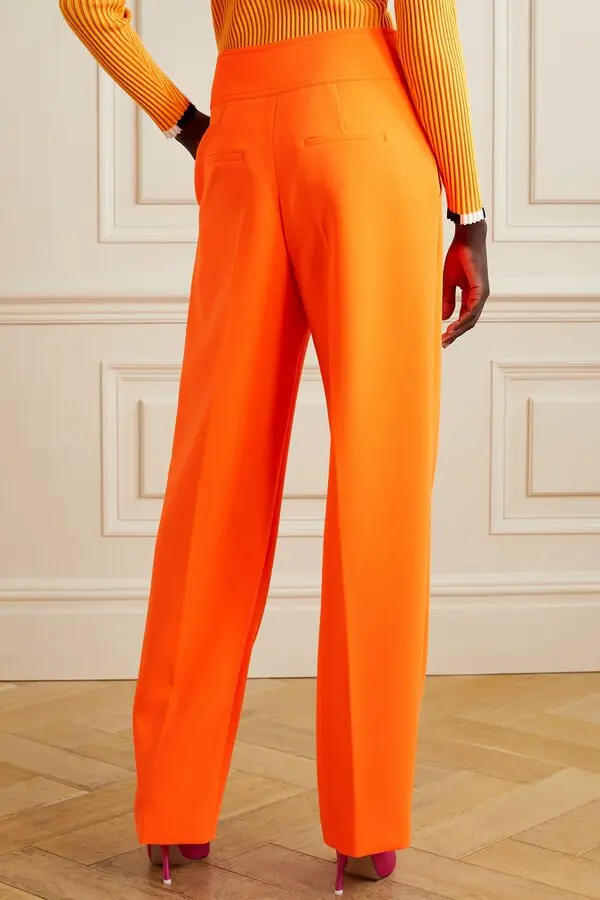 Christopher John Rogers Pleated Crepe Tapered Pants