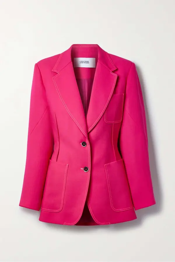 Christopher John Rogers Crepe Blazer