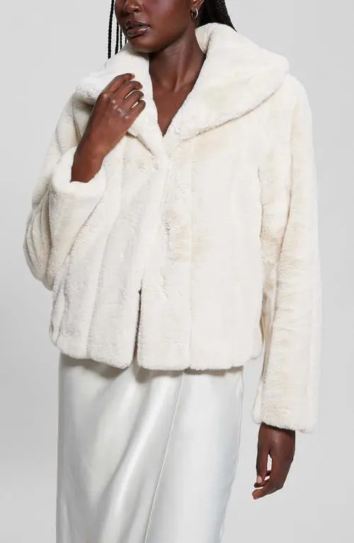 Guess Faux Fur Jacket - Biscotti