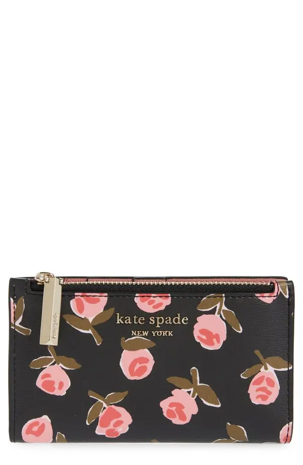 Kate Spade New York Spencer Ditsy Rose Slim Bifold Wallet