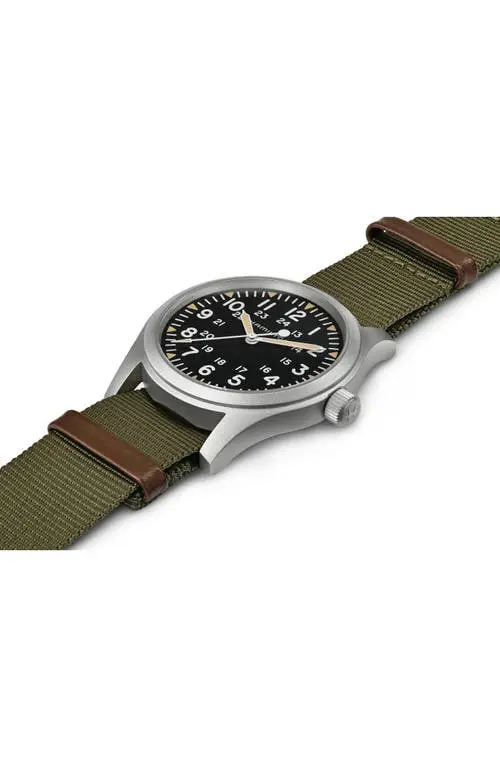 Hamilton Khaki Field Mechanical Strap Watch - Green