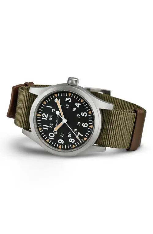 Hamilton Khaki Field Mechanical Strap Watch - Green