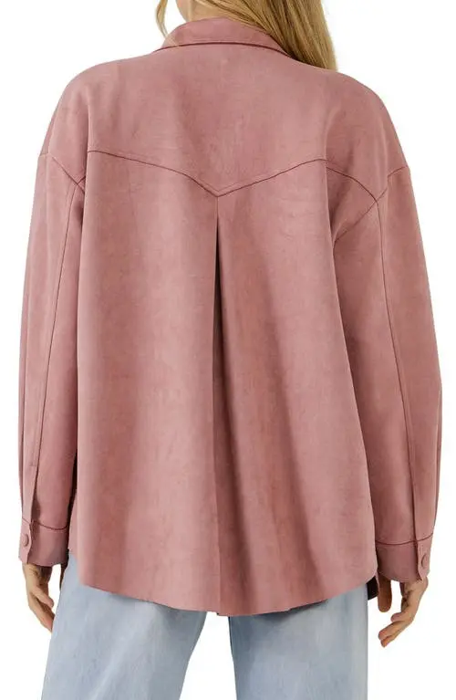 Endless Rose Faux Suede Shacket - Pink