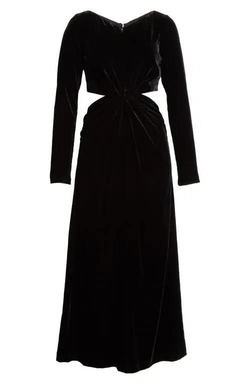 Rachel Comey Cutout Waist Long Sleeve Velvet Dress In Black - 60% Off |  Editorialist