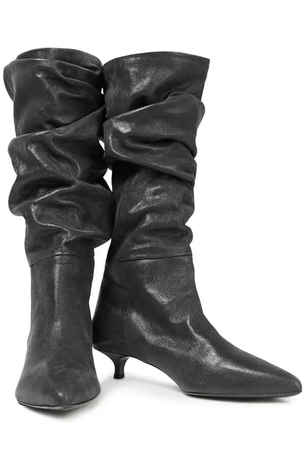 Zimmermann Gathered Metallic Leather Boots
