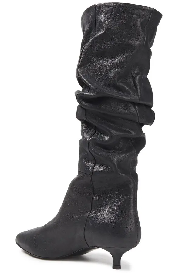 Zimmermann Gathered Metallic Leather Boots