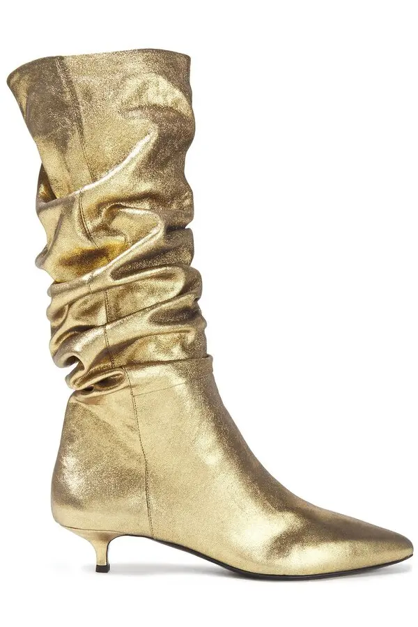 Zimmermann Gathered Metallic Leather Boots