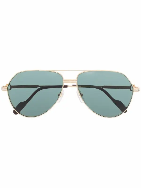 CARTIER Pilot-frame Metal Sunglasses - Gold