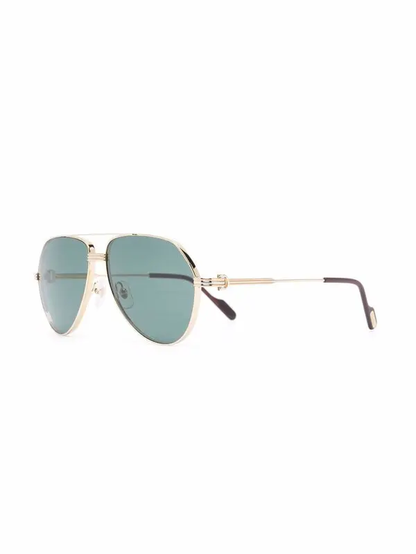 CARTIER Pilot-frame Metal Sunglasses