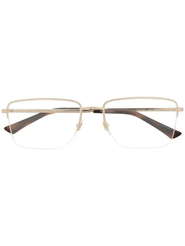 Gucci Rectangular Frame Glasses - Gold