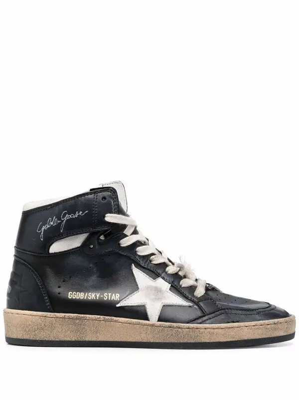 GOLDEN GOOSE Logo-print High-top Sneakers - Black