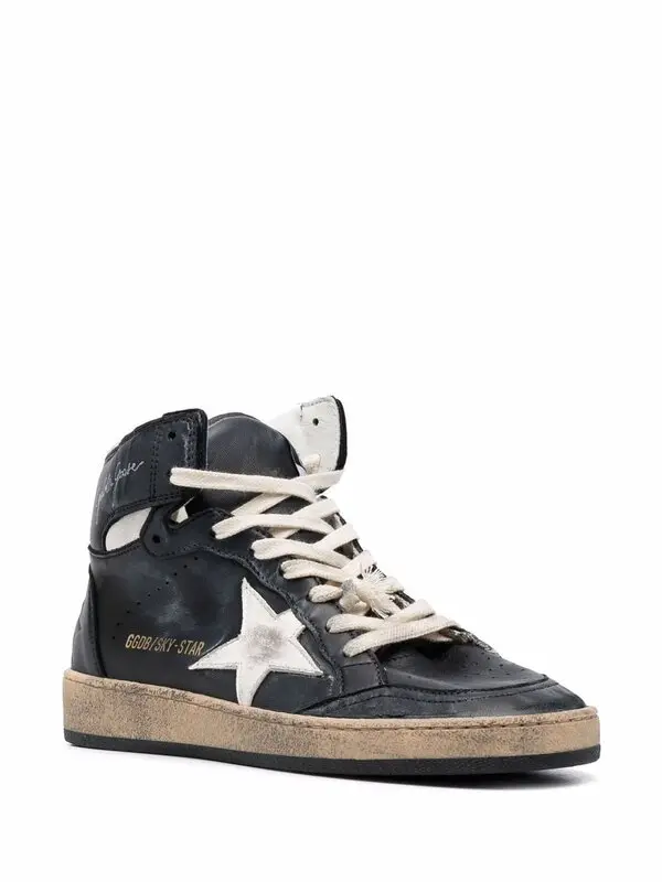 GOLDEN GOOSE Logo-print High-top Sneakers - Black