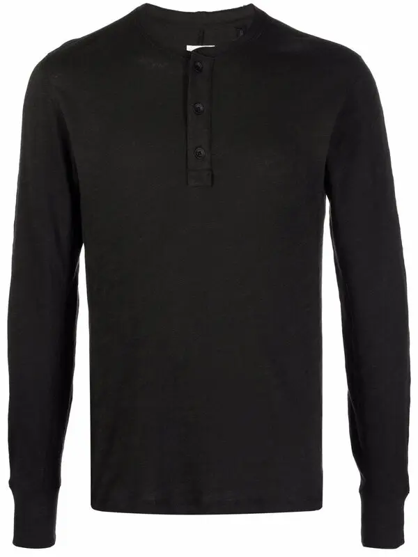 Rag & Bone Long-sleeve Cotton Top - Black