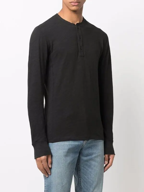Rag & Bone Long-sleeve Cotton Top - Black