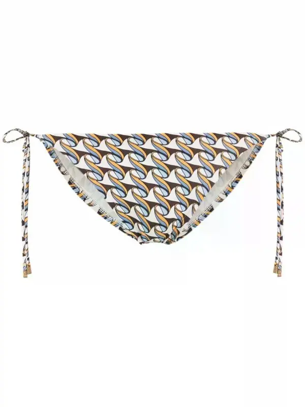 Tory Burch Abstract-print Side-tie Bikini Bottom