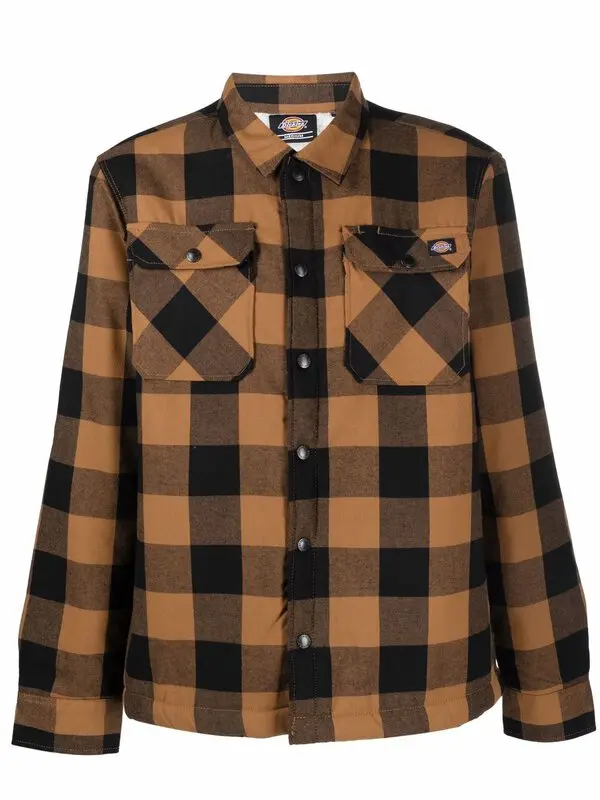 Dickies Plaid Check Print Jacket - Brown