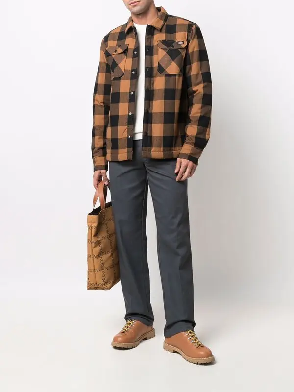 Dickies Plaid Check Print Jacket - Brown