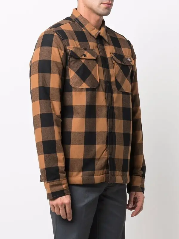 Dickies Plaid Check Print Jacket - Brown