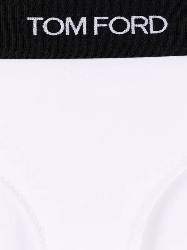 TOM FORD Logo-waistband Briefs - White