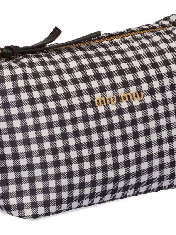 Miu Miu Miu Spirit Gingham Mini Bag - Black | Editorialist