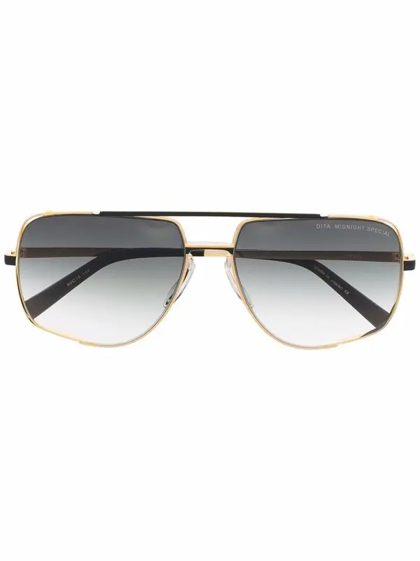 Dita Navigator-frame Sunglasses - Gold