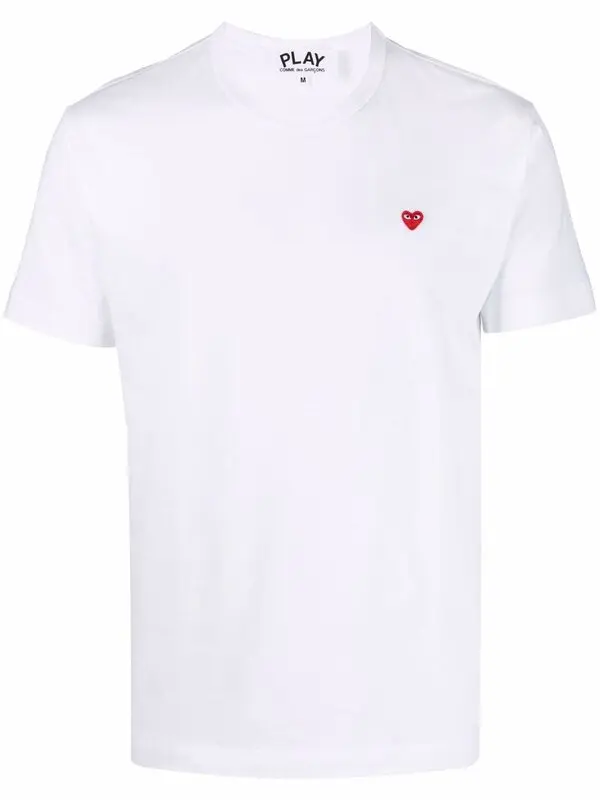 Play Comme Des Garcon Micro Heart Round-neck T-shirt - White