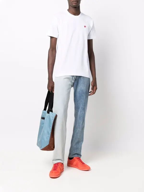 Play Comme Des Garcon Micro Heart Round-neck T-shirt - White