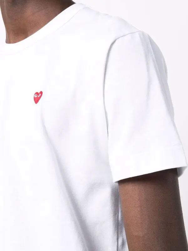Play Comme Des Garcon Micro Heart Round-neck T-shirt - White
