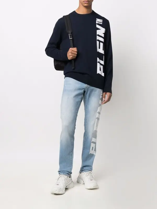 Philipp Plein Logo-print Straight-leg Jeans