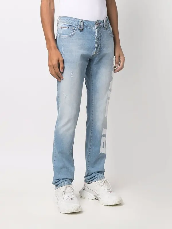 Philipp Plein Logo-print Straight-leg Jeans