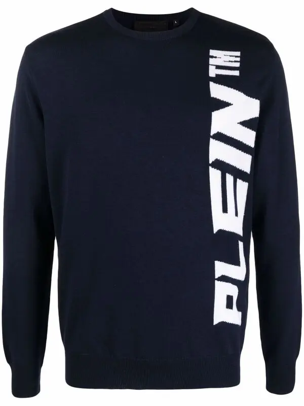 Philipp Plein Logo-print Wool Sweater - Blue