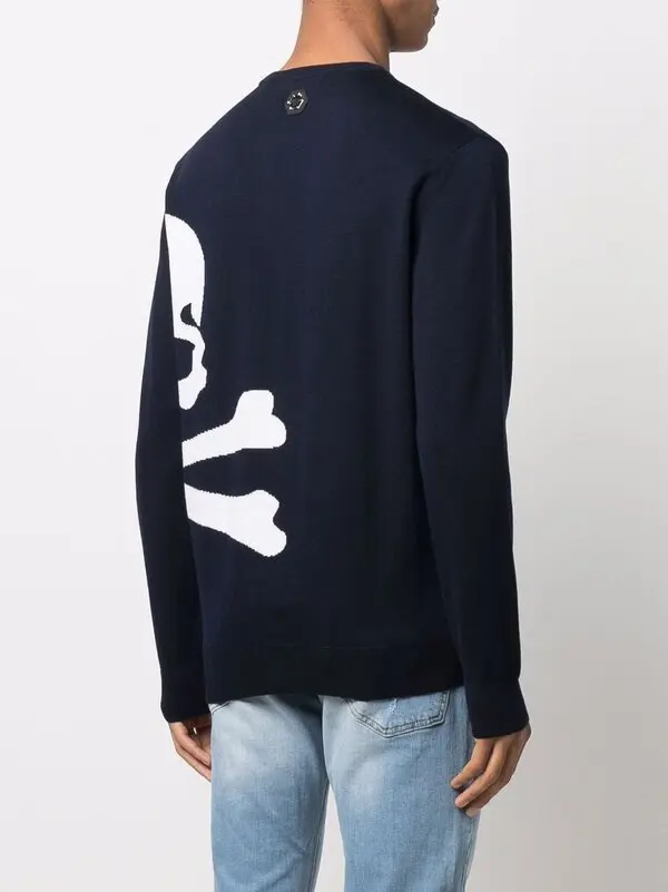 Philipp Plein Logo-print Wool Sweater - Blue