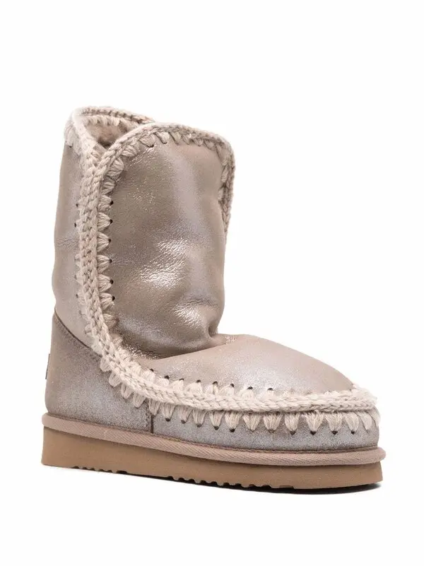 Mou Eskimo 24 Metallic-finish Ankle Boots - Neutrals