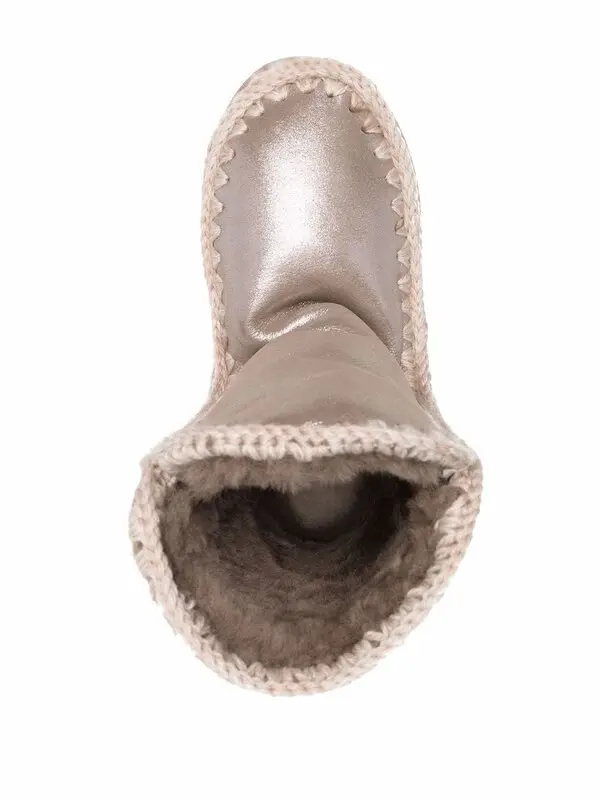 Mou Eskimo 24 Metallic-finish Ankle Boots - Neutrals