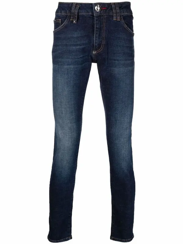 Philipp Plein Low-rise Slim-cut Jeans - Blue
